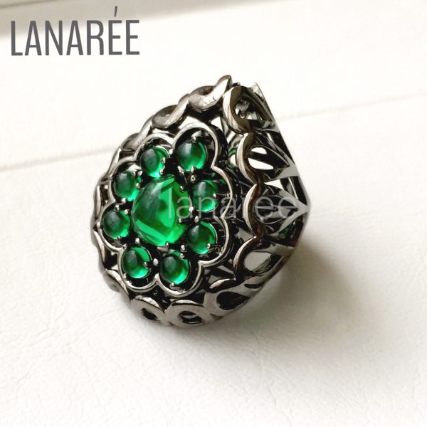 Brinco Cristal Esmeralda Cabochão – Lanarée Semijoias