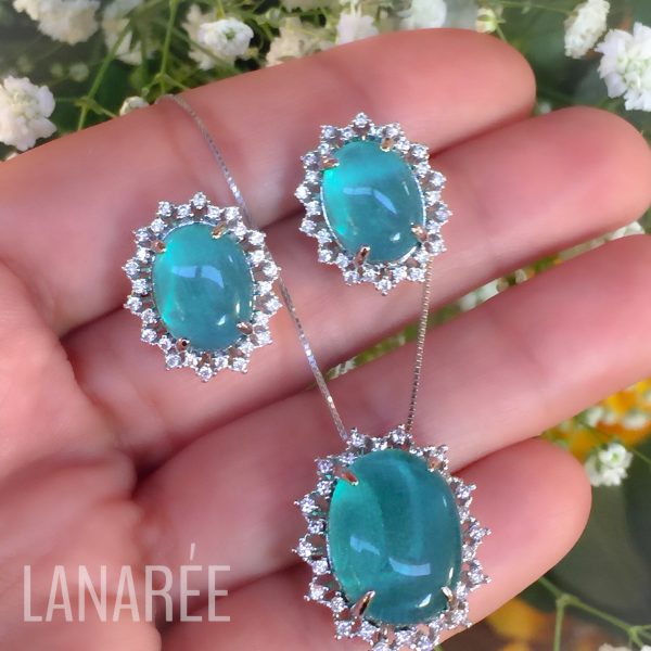 Conjunto Oval Turmalina Paraíba – Lanarée Semijoias