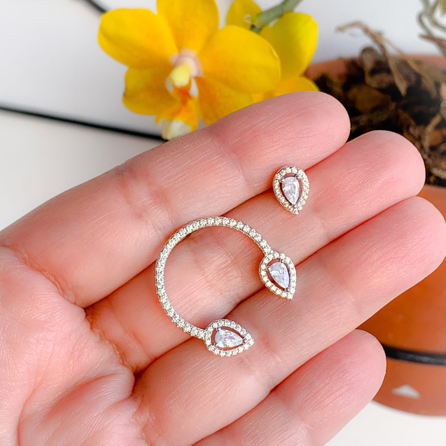 Brinco Ear Cuff Turmalina Gotas – Lanarée Semijoias