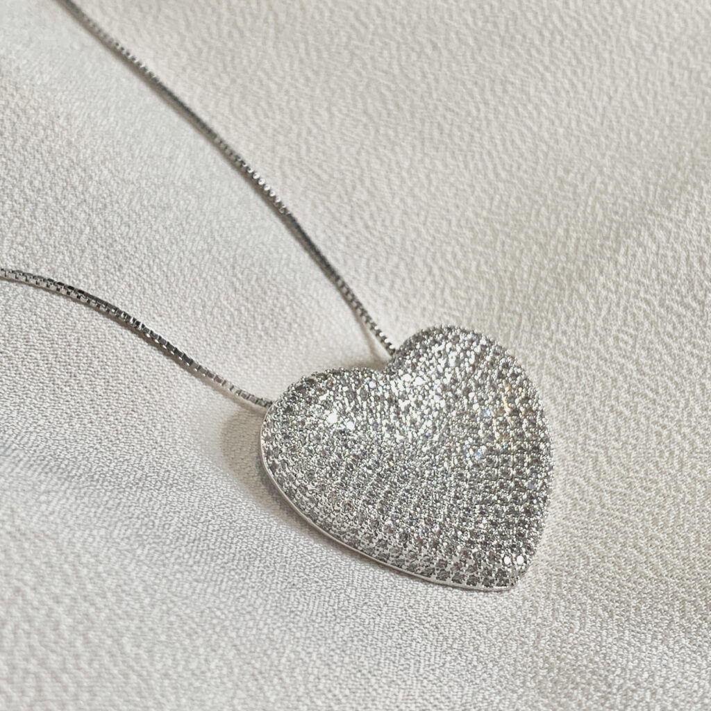 Colar Coração Bordas Arredondadas Semijoia – Lanarée Semijoias