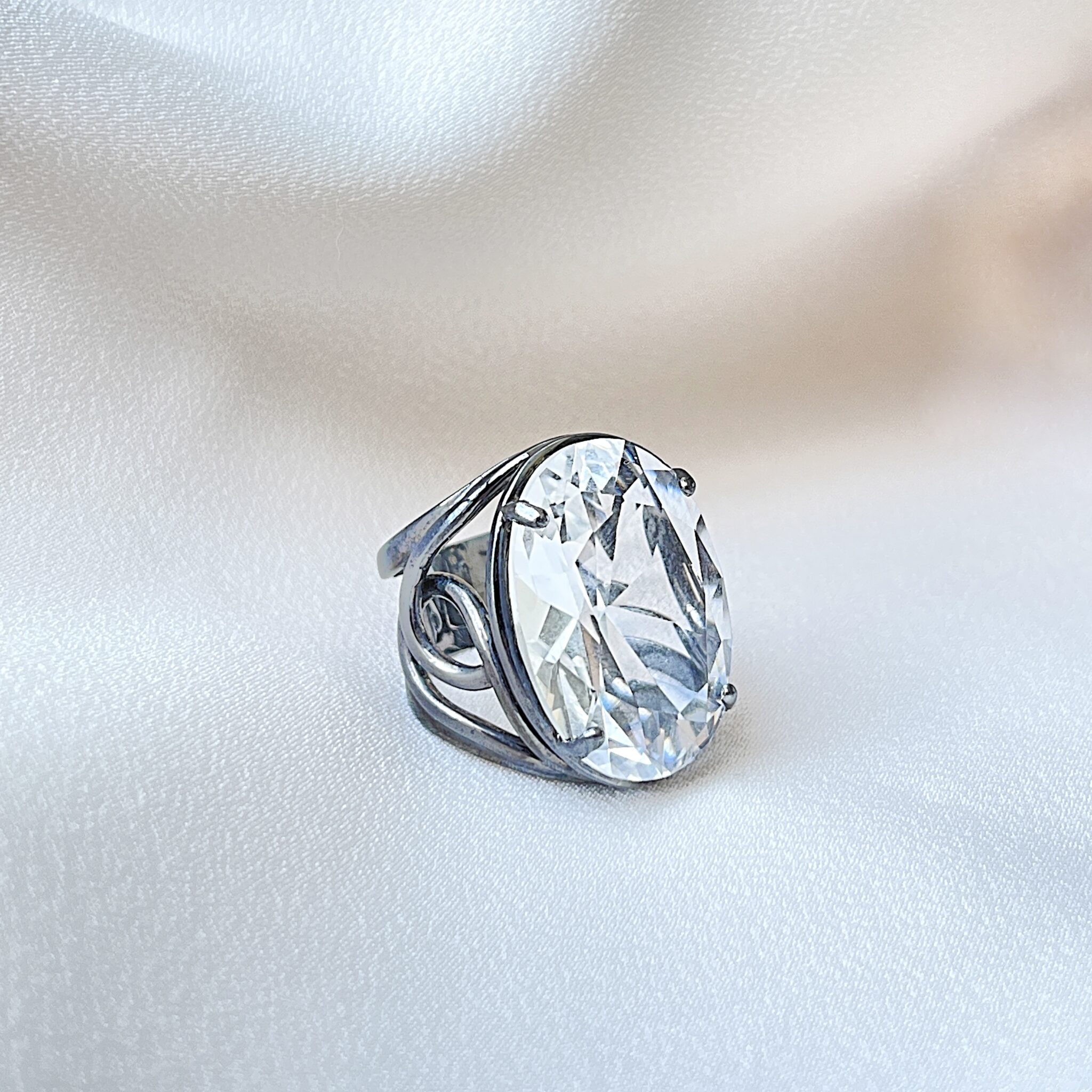 Anel Cristal Ágata Verde – Lanarée Semijoias